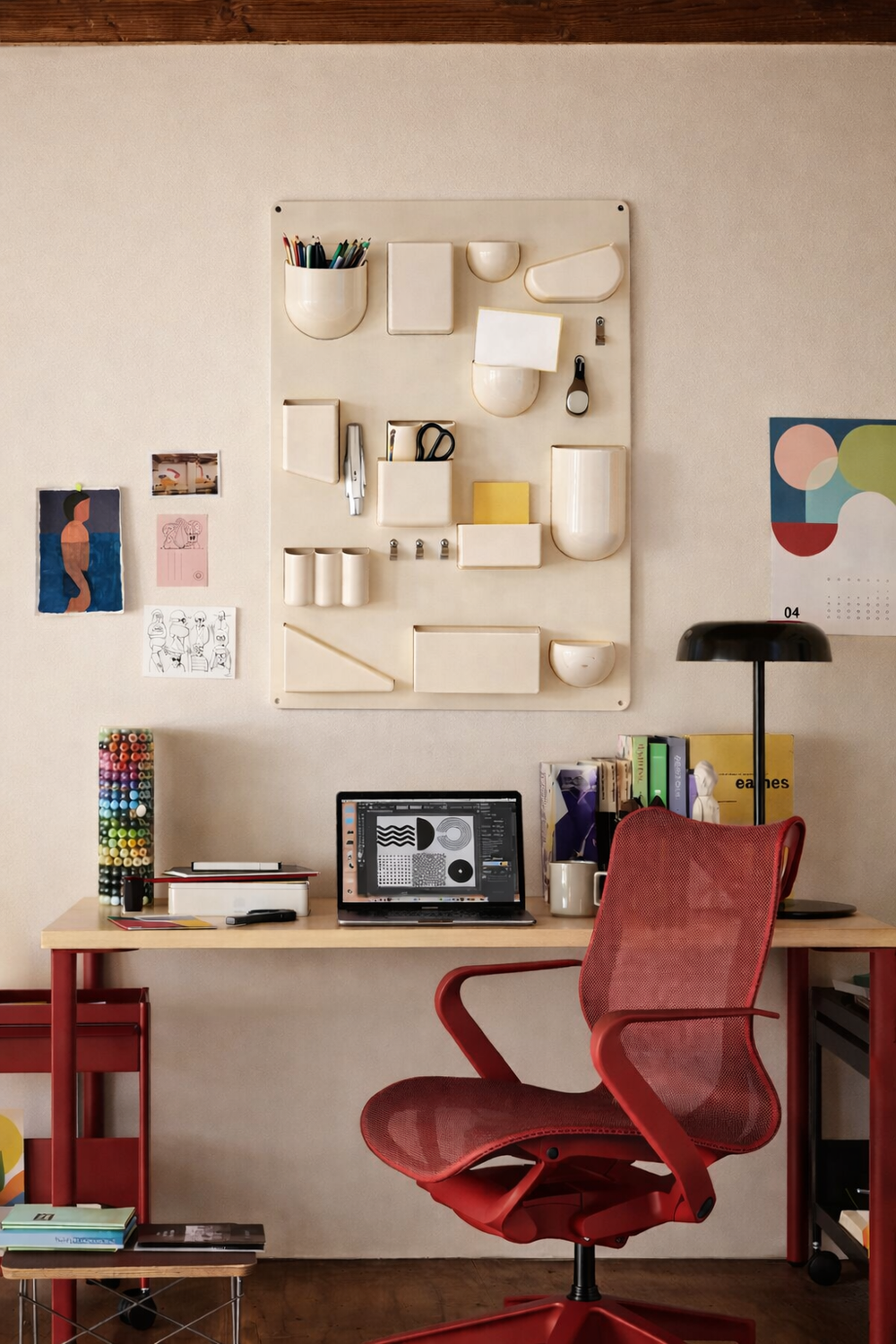 Retro Wall Mount Colored Storage Organizer Rack
