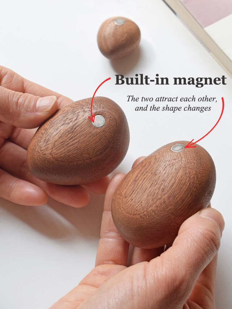 Solid Wood Magnetic Balance Stone Home Decor Sculpture – OnShelf