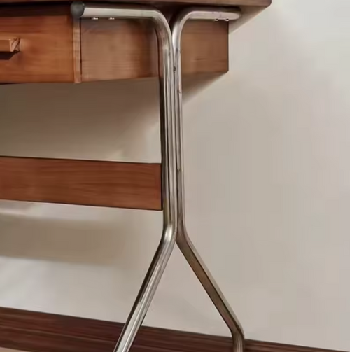 Japanese Walnut Computer Desk with Drawers