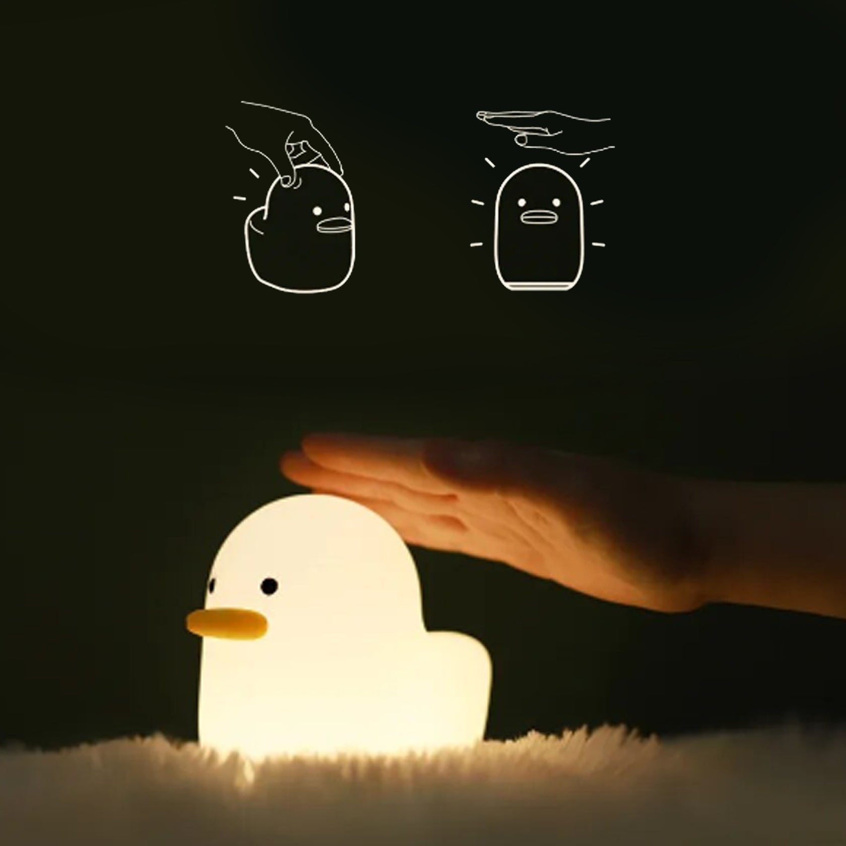 Silicone Dull Duck Night Light